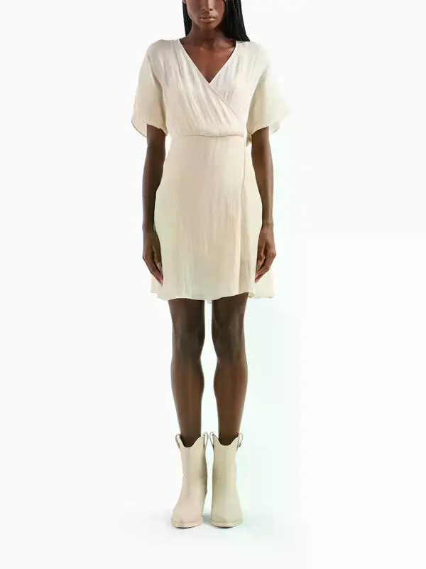 Armani Exchange Chiffon Mini Wrap Dress