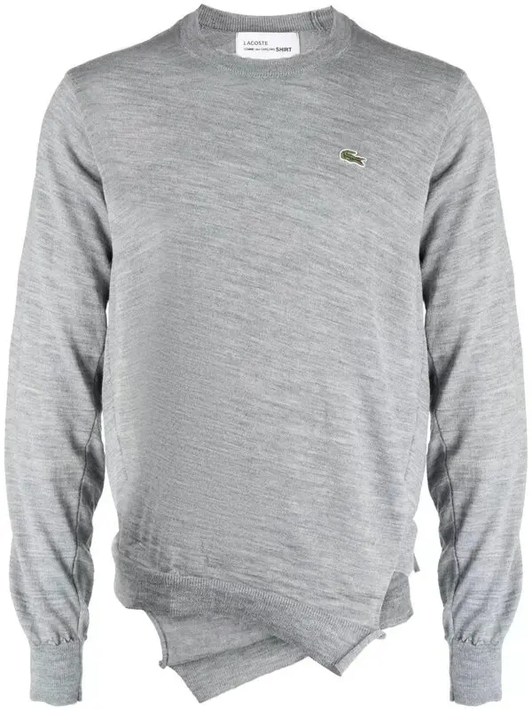 Comme Des Garçons Logo-patch Wool Jumper - Grey