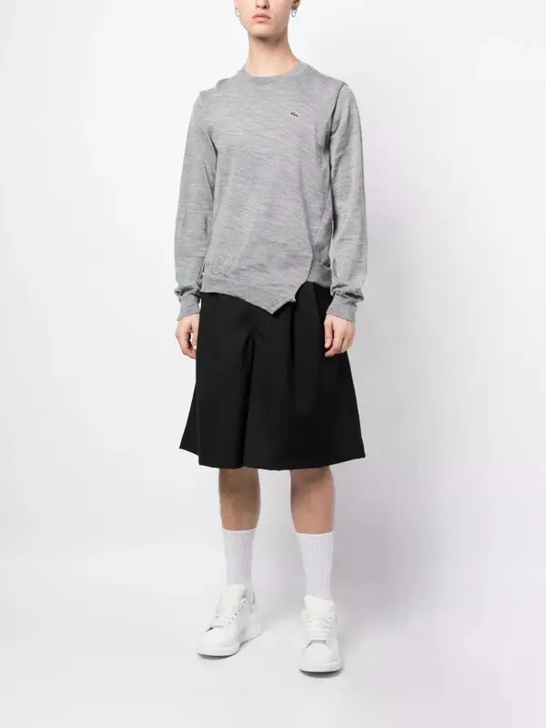 Comme Des Garçons Logo-patch Wool Jumper - Grey