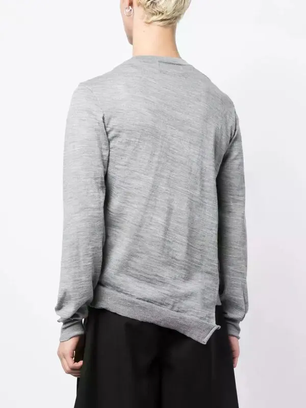 Comme Des Garçons Logo-patch Wool Jumper - Grey