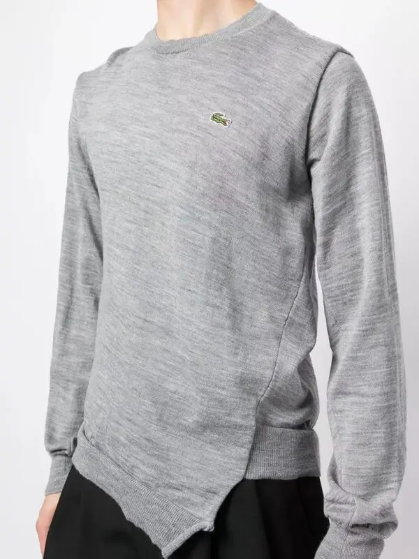 Comme Des Garçons Logo-patch Wool Jumper - Grey