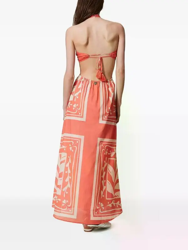 TWINSET Printed Halterneck Maxi Dress