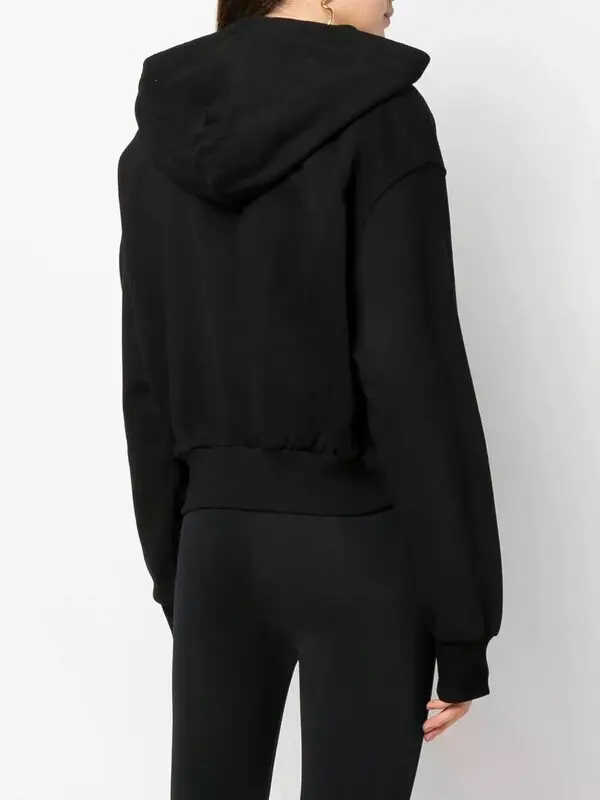 Versace Logo-embroidered Cropped Hoodie