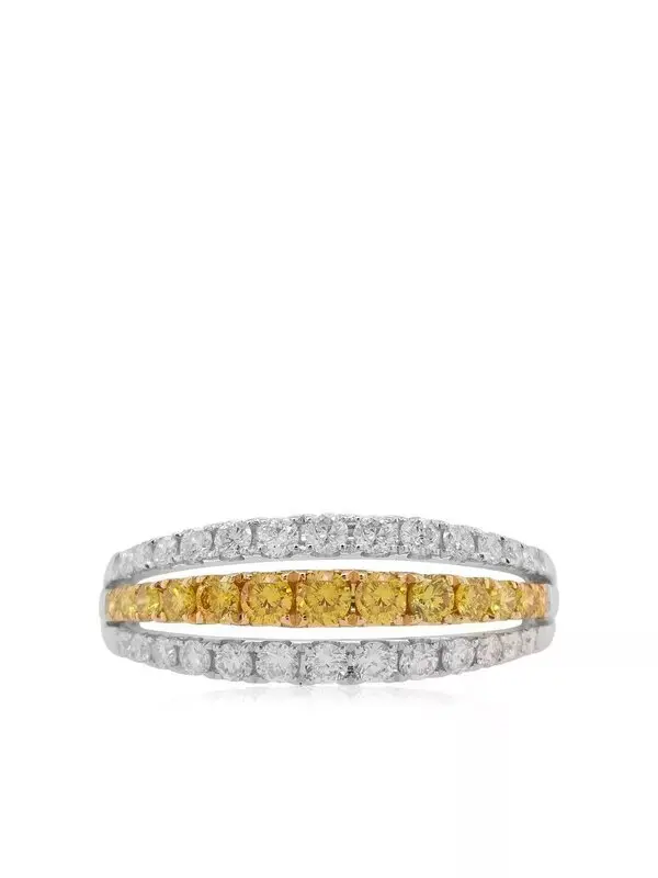 HYT JEWELRY 18kt White Gold Diamond Band Ring - Silver