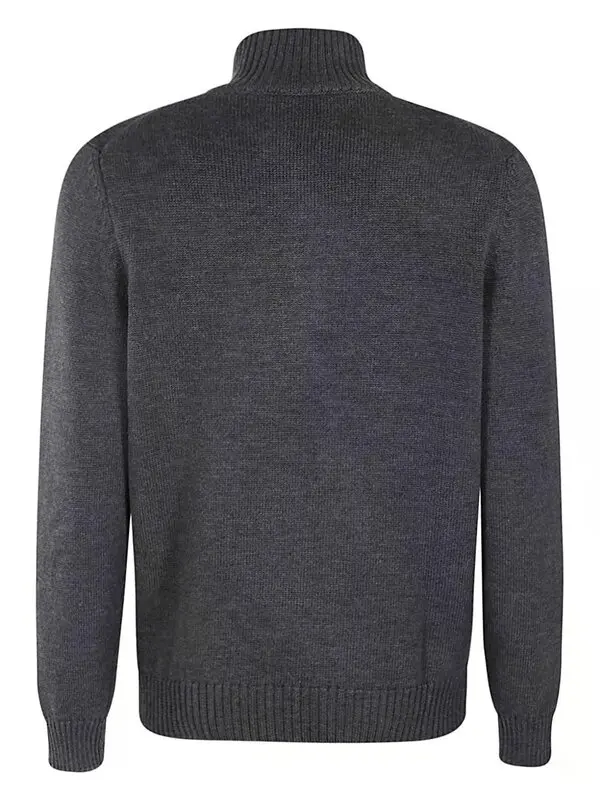 FAY Mock-neck Wool Jumper - Grey