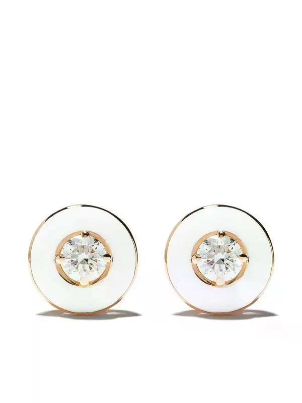 SELIM MOUZANNAR 18kt Rose Gold Diamond Mina Stud Earrings - Pink