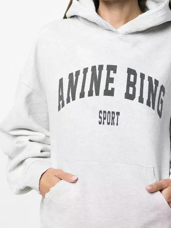 ANINE BING Harvey Logo-print Sweatshirt - Grey