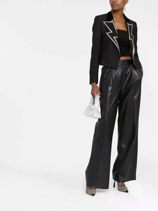 Philipp Plein Rhinestone Embellished Cropped Blazer