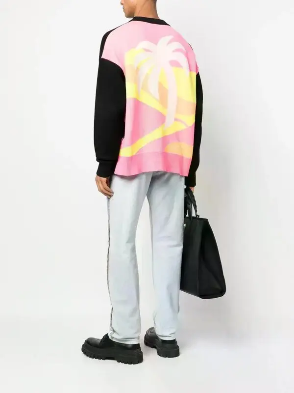 Palm Angels Palm Tree Intarsia Knit Wool Sweater