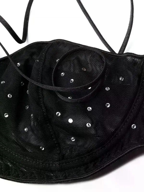 Oseree Crystal-embellished Bra Set