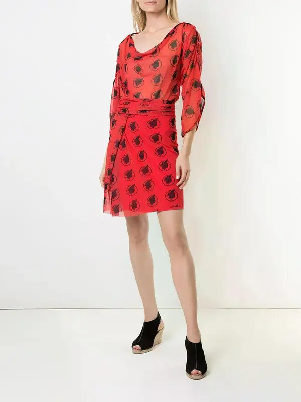 AMIR SLAMA Printed Tulle Mini Dress