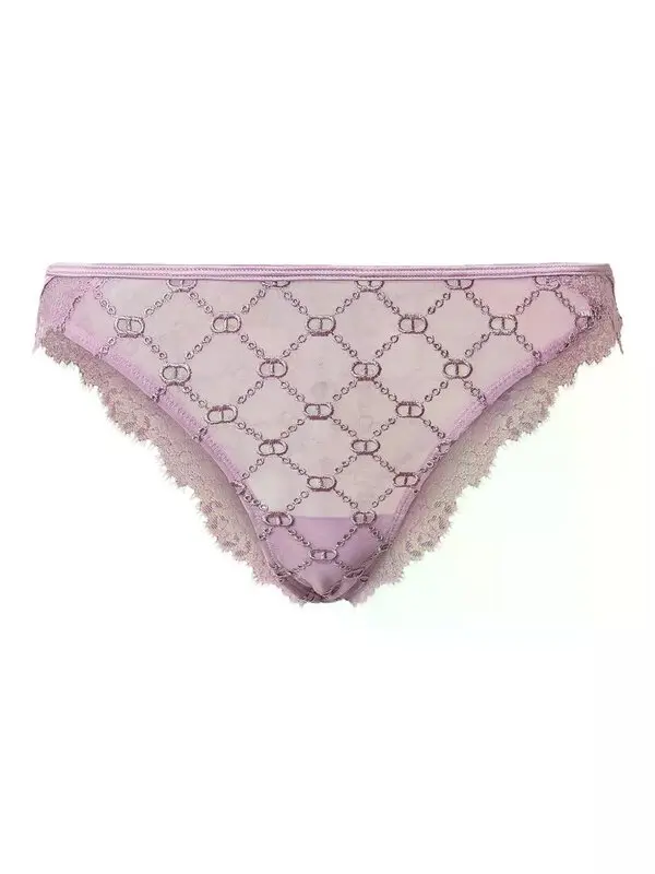 TWINSET Lace-trimmed Briefs - Purple