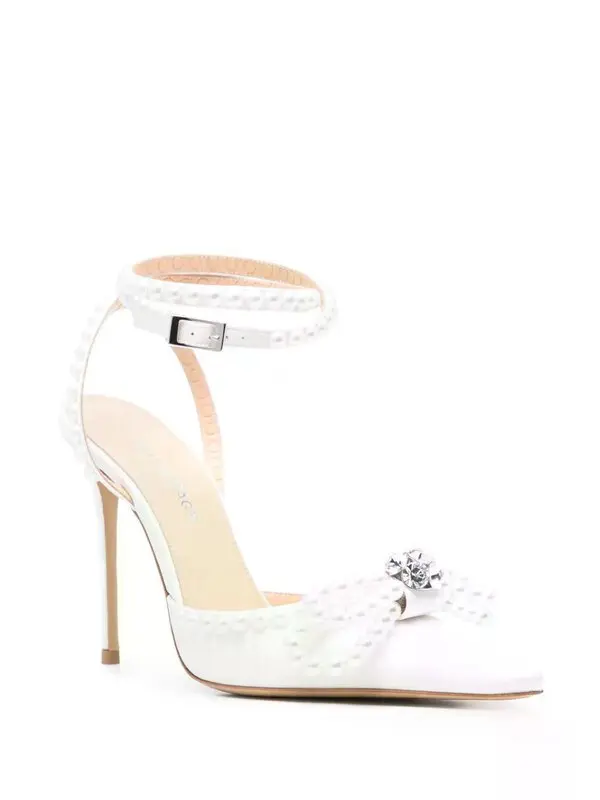 Mach & Mach 110mm Double-bow Pumps - White