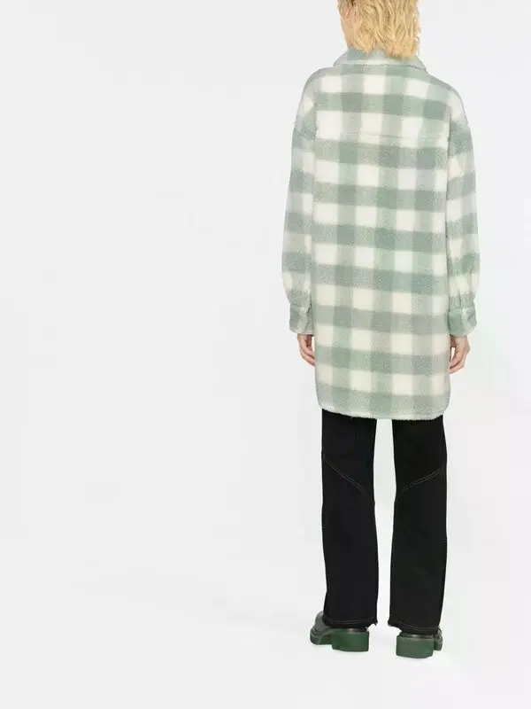 STAND STUDIO Checked Faux Shearling Coat