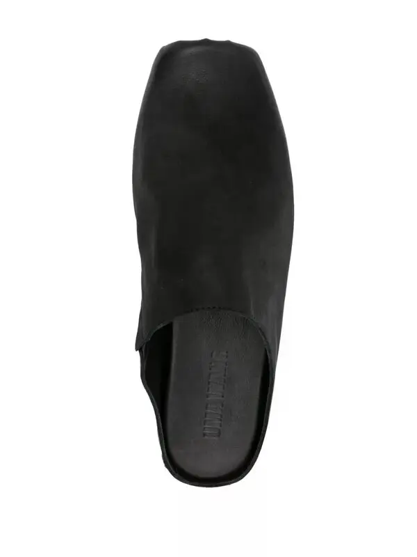 UMA WANG Square-toe Leather Slippers