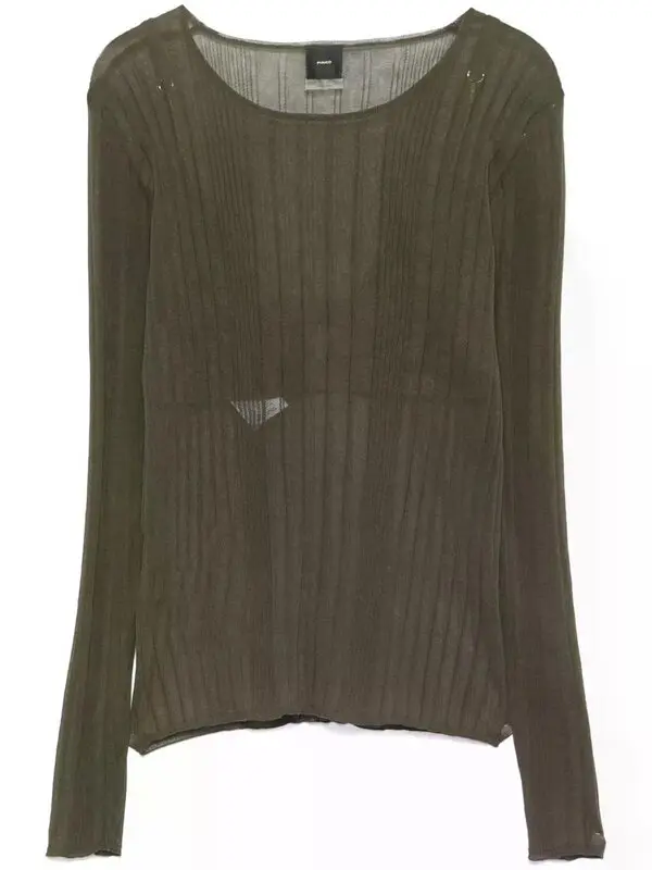 Pinko Semi-sheer Ribbed Top