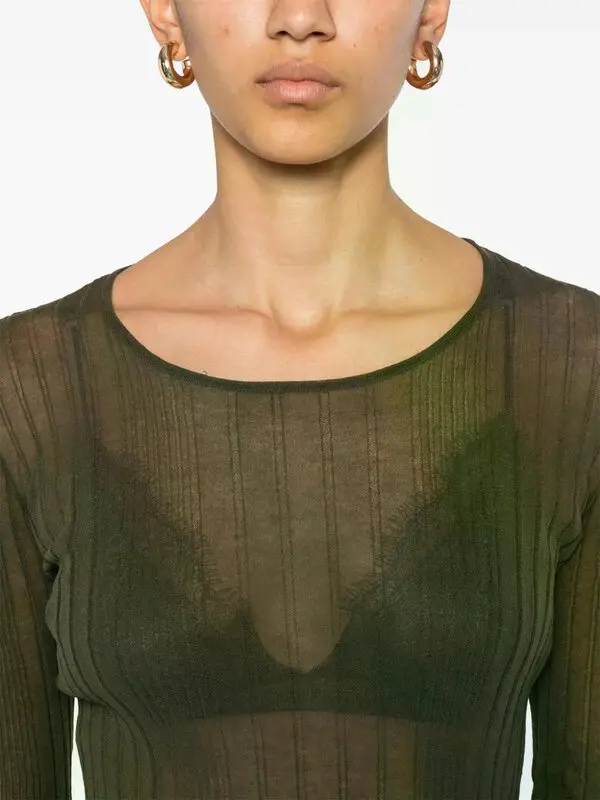 Pinko Semi-sheer Ribbed Top