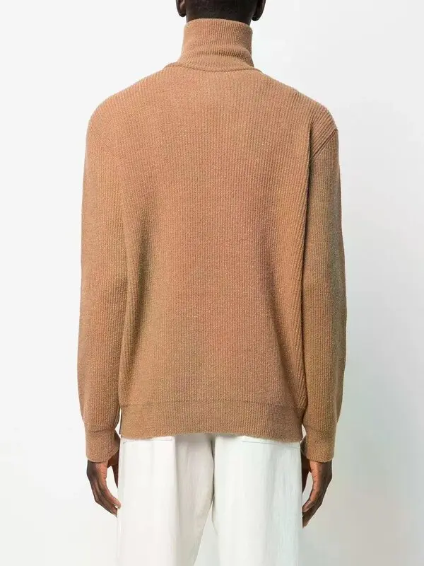ROBERTO COLLINA Half Zip Ribbed Jumper