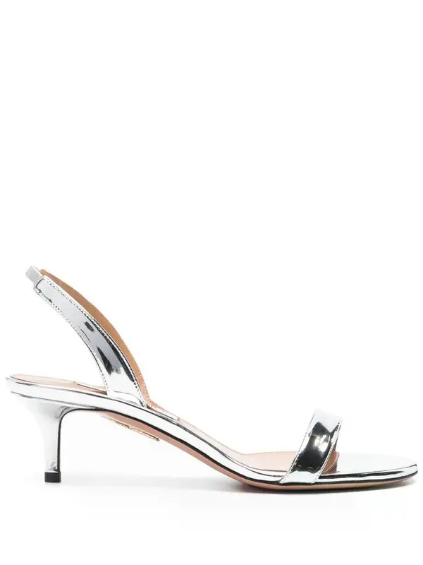 AQUAZZURA So Nude 50mm Metallic Sandals