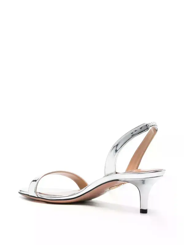 AQUAZZURA So Nude 50mm Metallic Sandals
