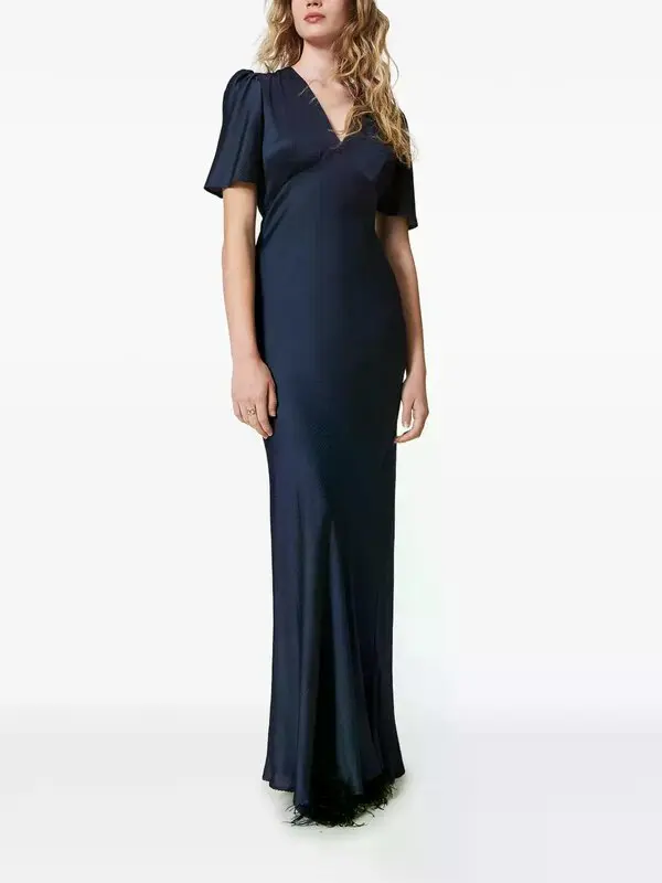TWINSET Hammered Satin Maxi Dress