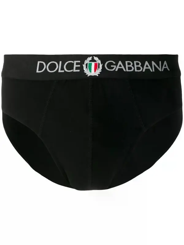 Dolce & Gabbana Logo Embroidered Briefs - Black