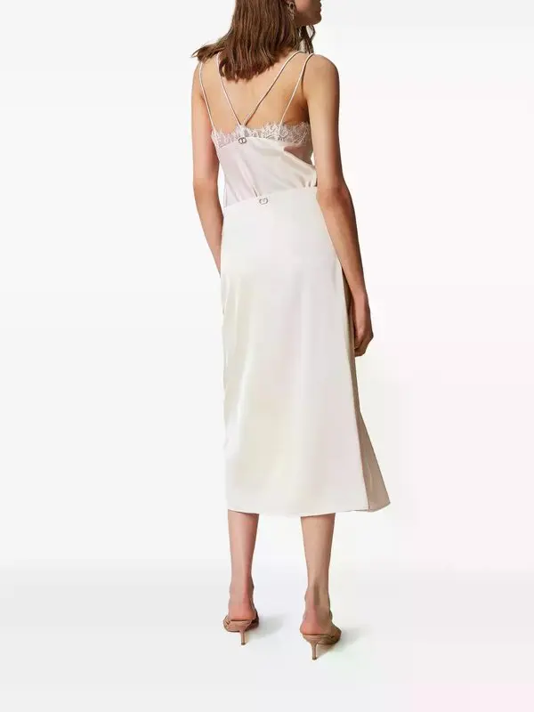 TWINSET Lace-insert Midi Skirt