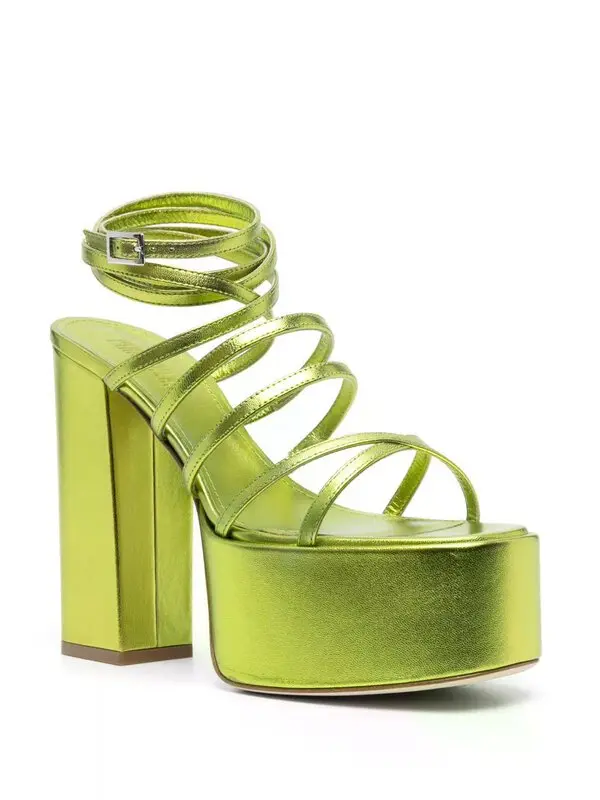 Paris Texas Melena 135mm Metallic Platform Sandals