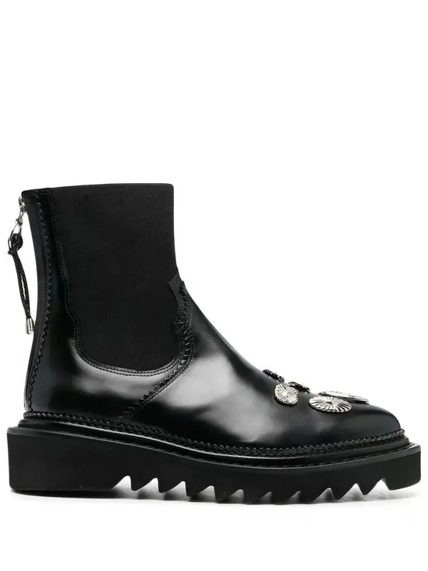Toga Pointed Leather Ankle Boots