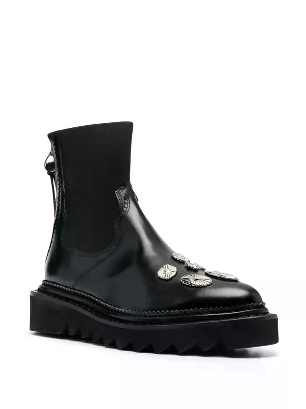 Toga Pointed Leather Ankle Boots