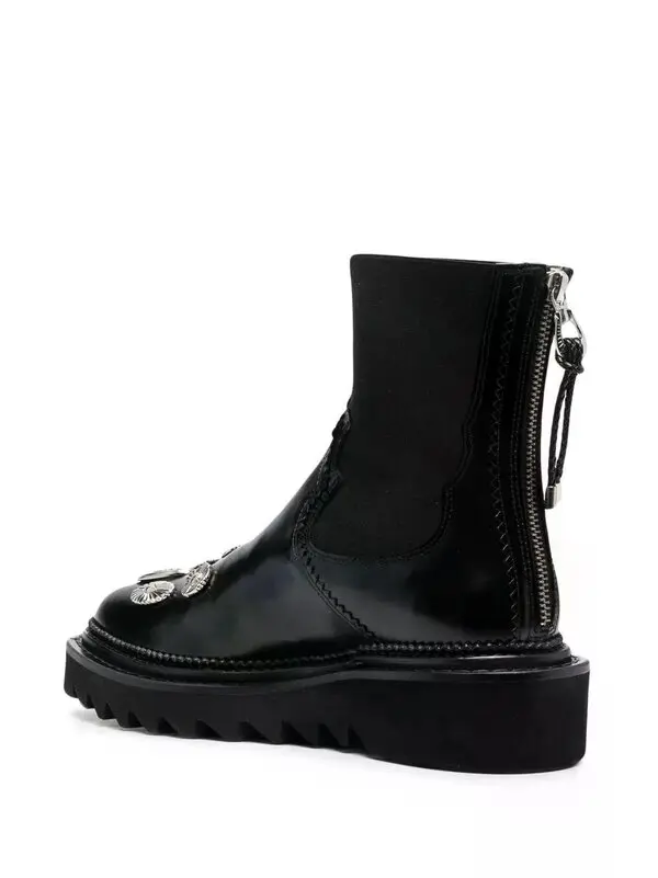 Toga Pointed Leather Ankle Boots
