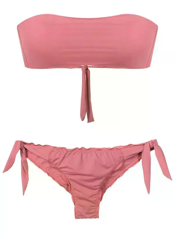 AMIR SLAMA Gathered-detail Bandeau Bikini - Neutrals