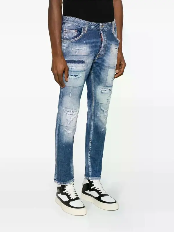 Dsquared2 Distressed Slim-leg Jeans - Blue
