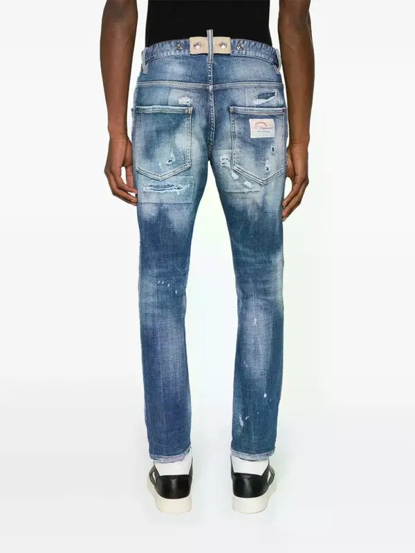 Dsquared2 Distressed Slim-leg Jeans - Blue