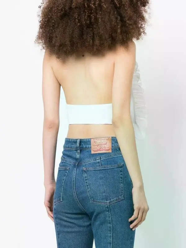 AREA Embellished Cropped Top