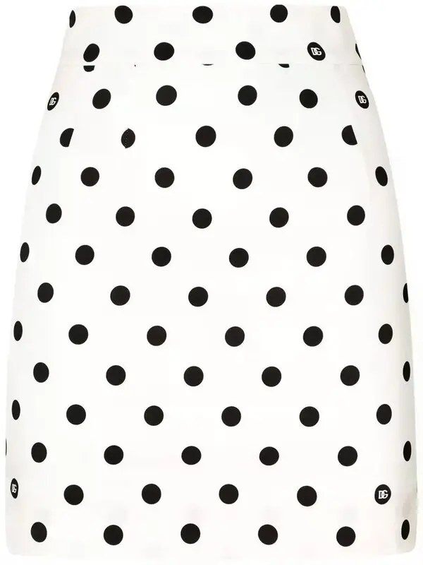 Dolce & Gabbana Polka-dot Mini Skirt - White