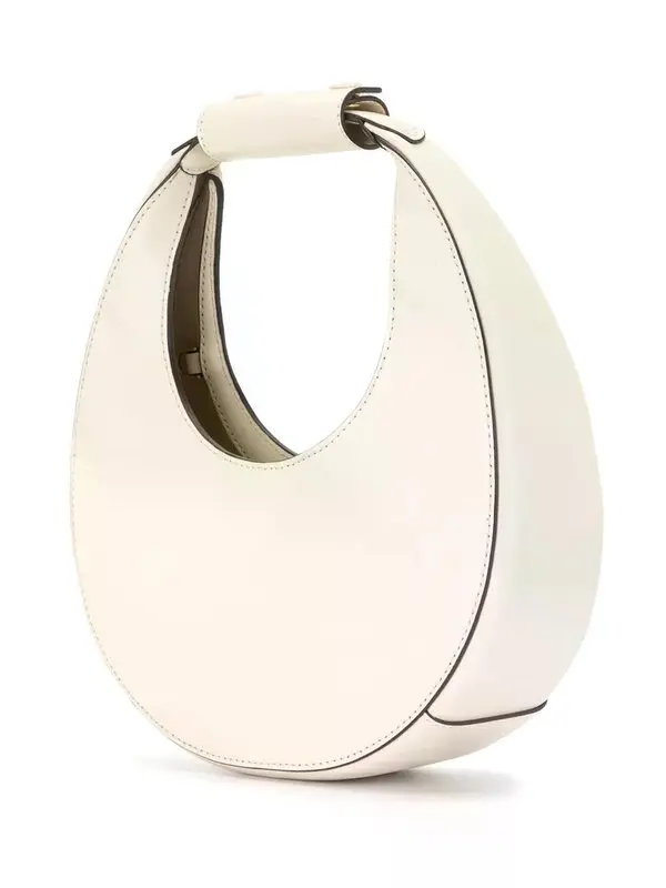 Staud Moon Small Leather Shoulder Bag - White