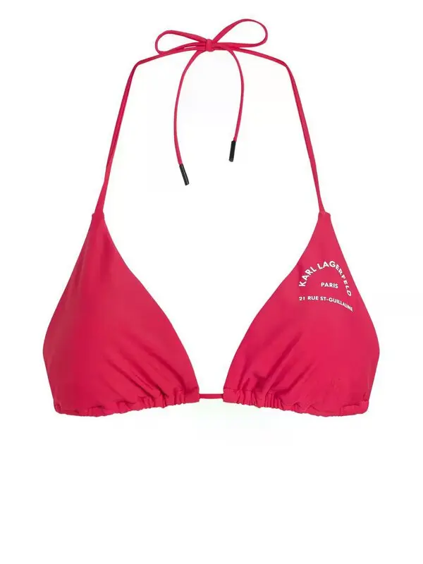Karl Lagerfeld Rue St-guillaume Triangle Bikini Top - Pink