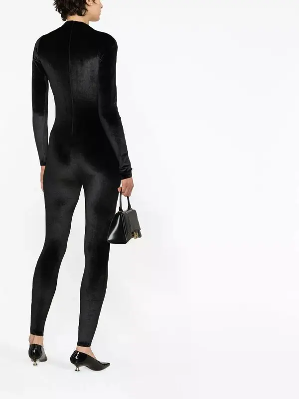 ATU BODY COUTURE Velvet Effect Long-sleeve Jumpsuit