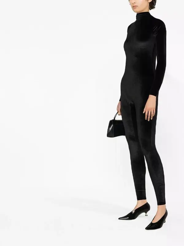 ATU BODY COUTURE Velvet Effect Long-sleeve Jumpsuit