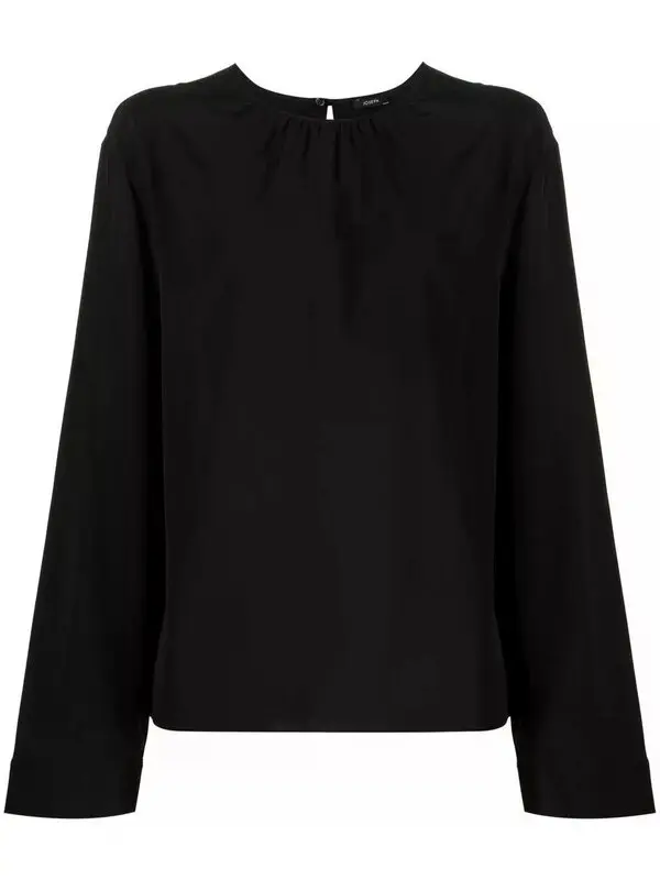 JOSEPH Gathered-neck Silk Blouse