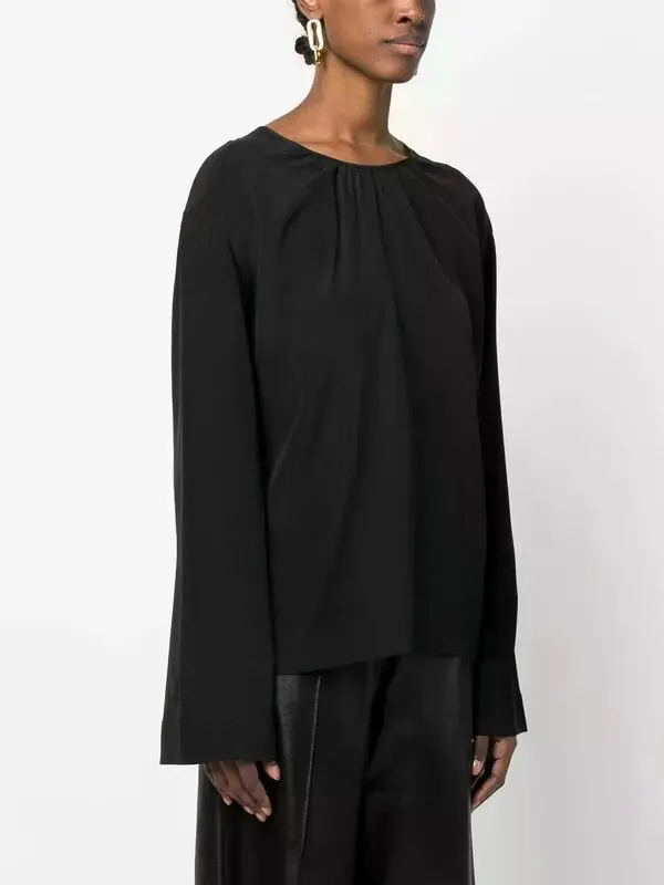 JOSEPH Gathered-neck Silk Blouse