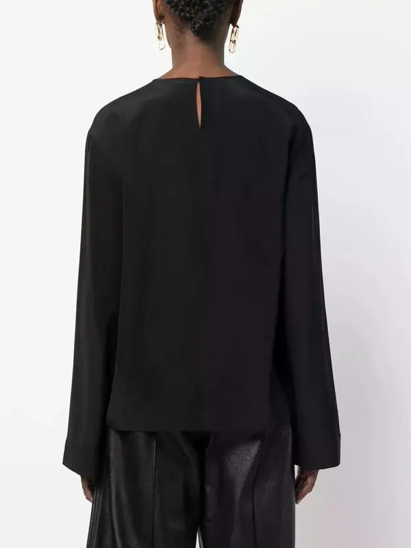 JOSEPH Gathered-neck Silk Blouse