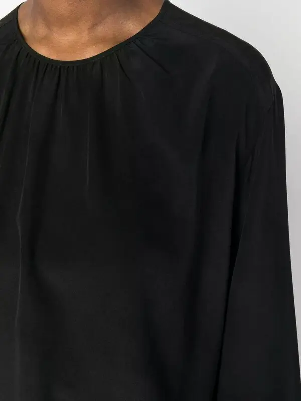 JOSEPH Gathered-neck Silk Blouse
