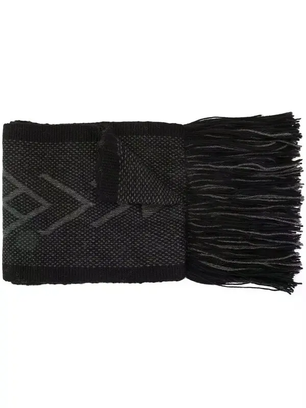 Voz Mapu Fringed Scarf - Black