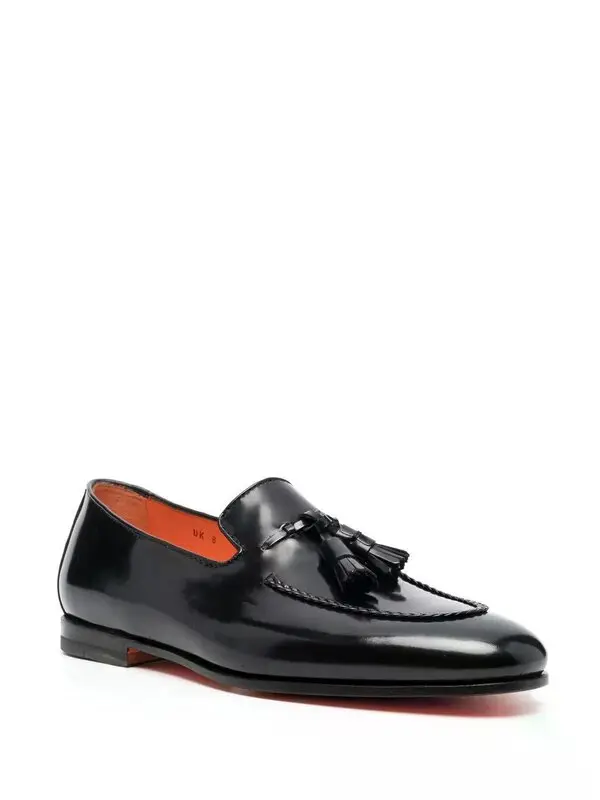 Santoni Leather Loafers With Tassel Detail