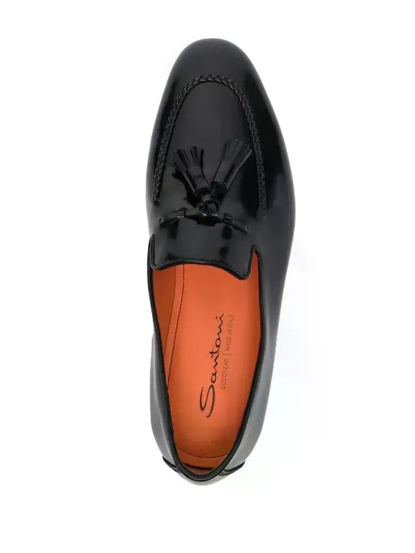 Santoni Leather Loafers With Tassel Detail