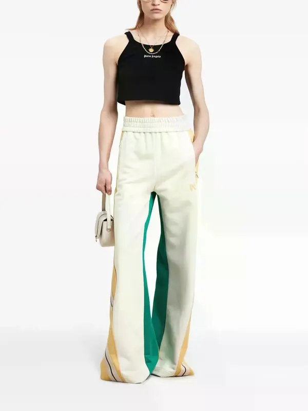Palm Angels Logo-print Cropped Tank Top - Black