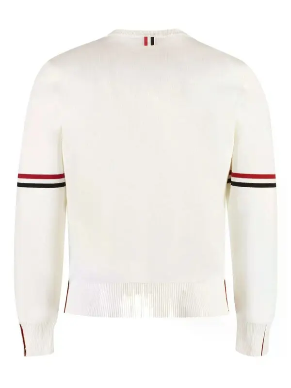 Thom Browne Milano Stitch Stripe Armband Jumper - White