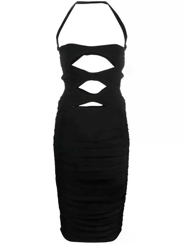 Norma Kamali Cut-out Halterneck Mini Dress
